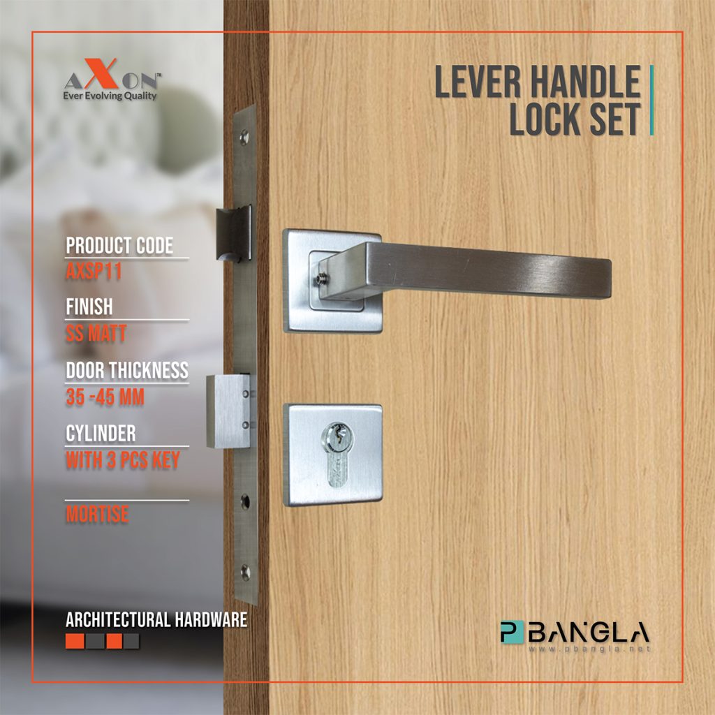 Axon Lever Handle Lock Set (Square) | PBANGLA.NET